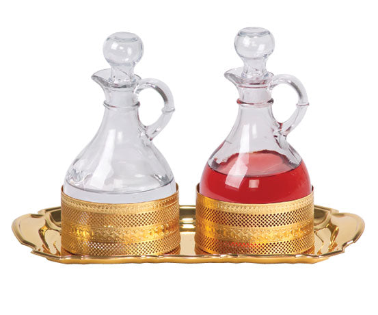 Processional Cruet Set, Gold Plated
