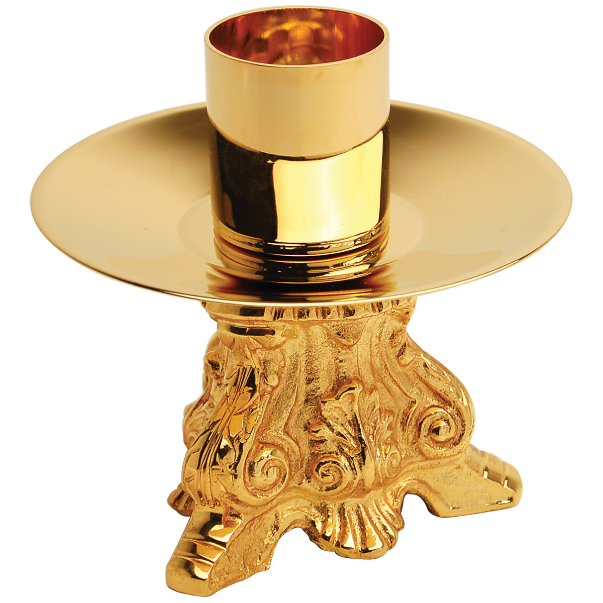 Altar Candlestick, Gold Plated, 3 1-4" tall, each