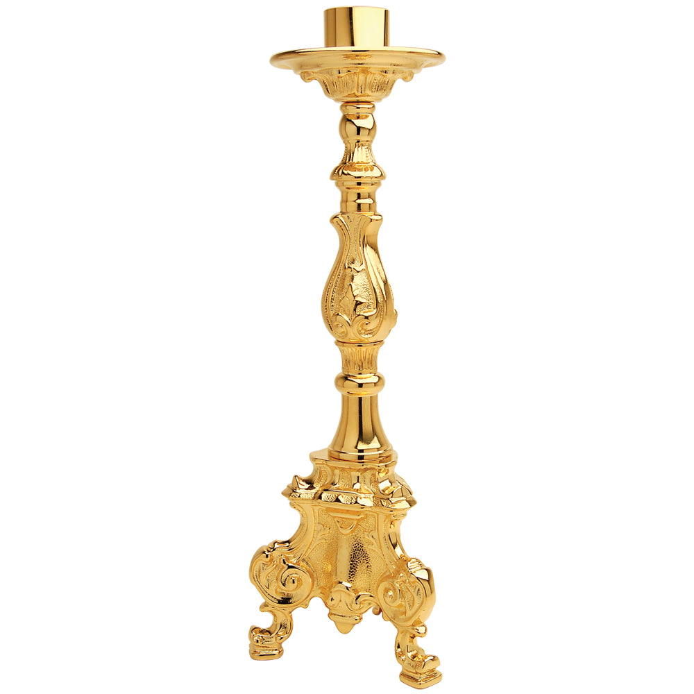 Altar Candlestick, Gold Plated, 15 1-4" tall, each