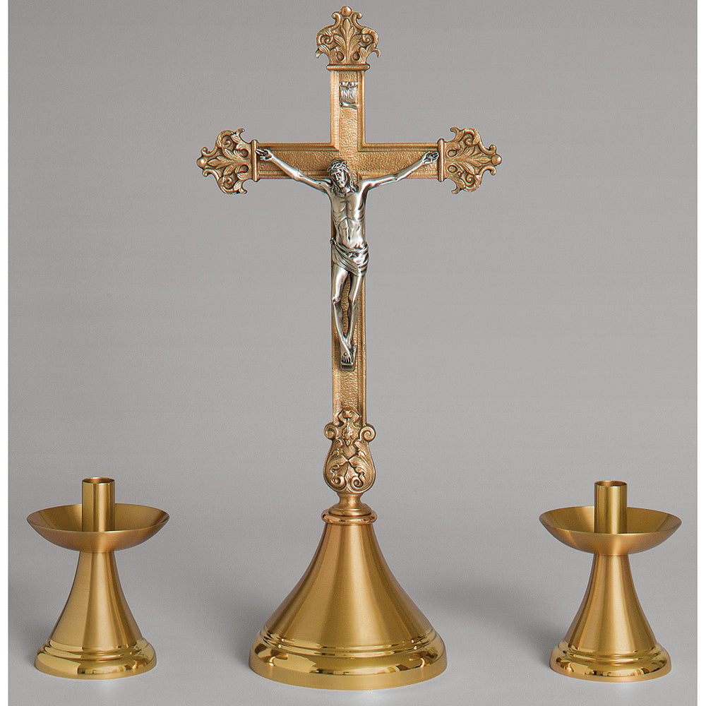 Altar Cross and Candlestick Set