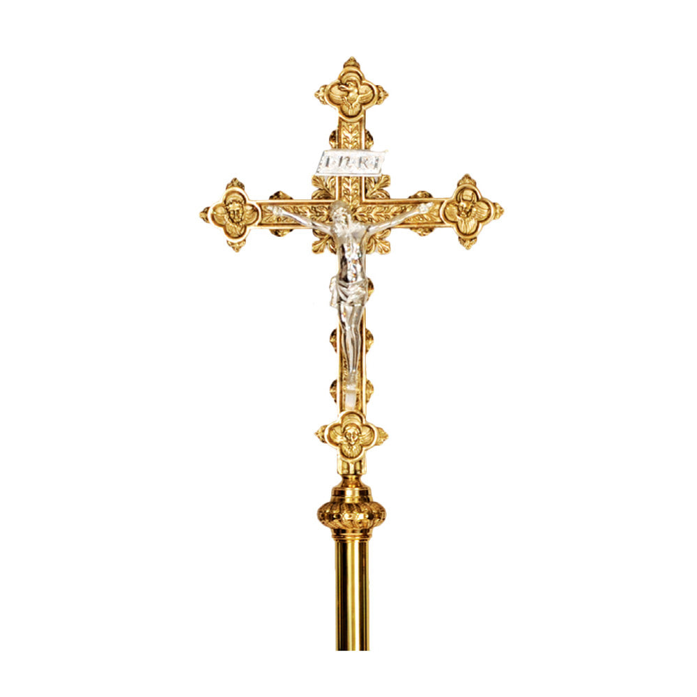 Processional Cross with Polished Brass Pole