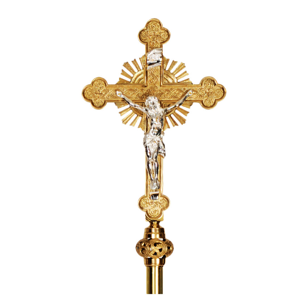 Processional Cross with Polished Brass Pole