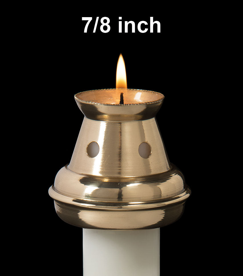 Brass Bove Candle Follower Burner | 7/8 inch Candles