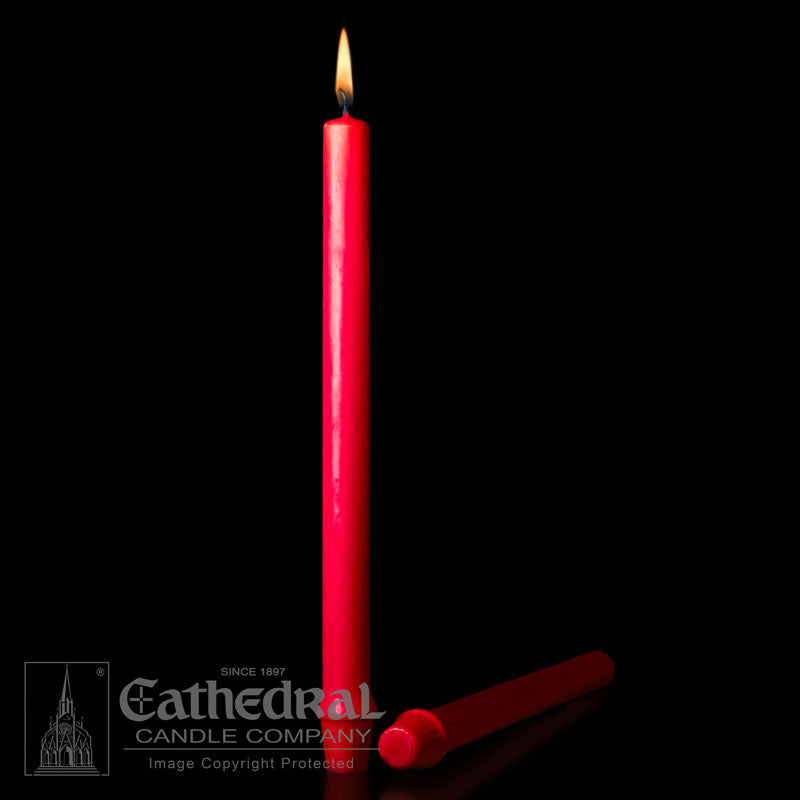 Christmas Red Altar Candles | 7-8 x 12 | Box of 24