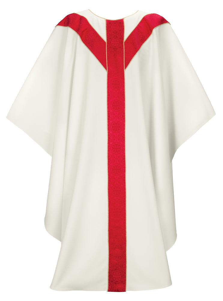 Cream Chasuble | Red Banding | Clement Collection