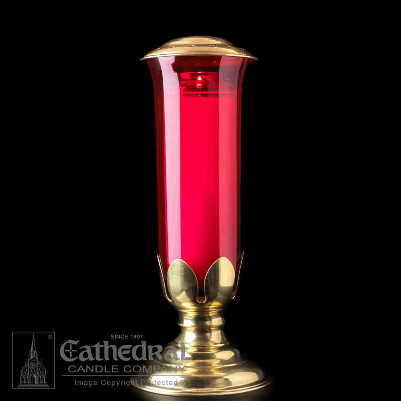 Brass 8-Day Sanctuary Candle Tulip Style Stand