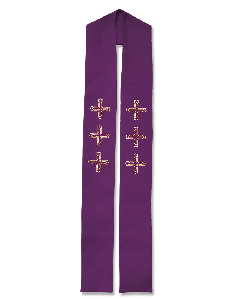 Triple Cross Stole | Deacon or Overlay stole | 12 colors